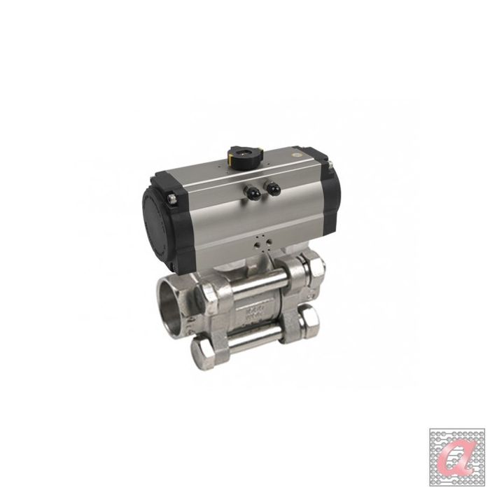 52091120 Válvula Esfera Tres Piezas Socked Weld Paso Total Con Pletina ...